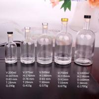 China 200ml 375ml 500ml 750ml Super Flint Glass Wine Liquor Bottles with Cork Sealing Type for sale