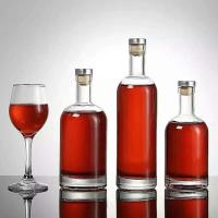 China 200ml 375ml 500ml 750ml Super Flint Glass Wine Liquor Bottles with Cork Sealing Type for sale