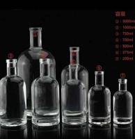 China 500ml Custom T-Top Clear Whiskey Vodka Liquor Glass Bottle with High Flint Glass Material for sale