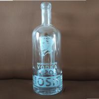 China Custom Crystal Glass Empty Frosted Tequila 700ml Bottle for Liquor Whiskey Vodka 750ml for sale