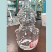 China Transparent Flint Glass Snowman Shape Whiskey Bottle with Decal Surface Handling for sale