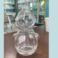 China Transparent Flint Glass Snowman Shape Whiskey Bottle with Decal Surface Handling for sale