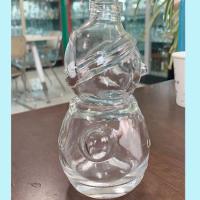 China Transparent Flint Glass Snowman Shape Whiskey Bottle with Decal Surface Handling for sale