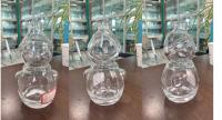 China Transparent Flint Glass Snowman Shape Whiskey Bottle with Decal Surface Handling for sale