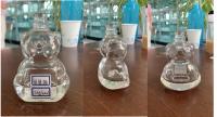 China Transparent Flint Glass Snowman Shape Whiskey Bottle with Decal Surface Handling for sale