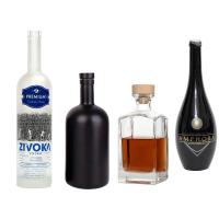 China 700ml 750ml Empty Alcohol Frosted Spray Bottle for Vodka Rum Gin Whiskey Whisky Wine Liquor for sale