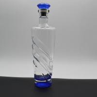 China Frosted Gold Triangle Brandy Empty Bottle Decal Transparent for sale
