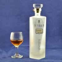 China Frosted Gold Triangle Brandy Empty Bottle Decal Transparent for sale