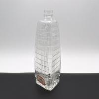 China Frosted Gold Triangle Brandy Empty Bottle Decal Transparent for sale