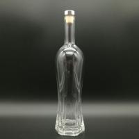 China FOB Terms Super Flint Glass Water Bottle with Stopper and Decal Surface 750ml 1000ml for sale