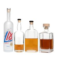 China 750ml Vodka Whisky Liquor Glass Bottle with Super flint glass material Collar Material for sale