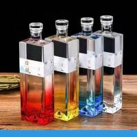 China 750ml Vodka Whisky Liquor Glass Bottle with Super flint glass material Collar Material for sale