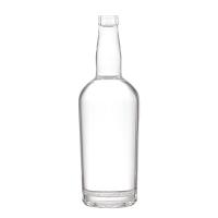 China Collar Material 750ml empty vodka glass bottle made of Super flint glass material for sale