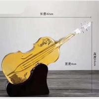 China Unique Guitar Shape Customized Glass Bottle for Spirits Screen Printing Material for sale