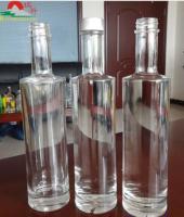 China Customized Shape Inside Engraving 200ml 375ml Clear Bottle for Vodka Tequila Rum for sale