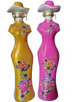 China Customized 24oz 26oz Glass Jar in Man and Woman Body Shape with Decal Surface Handling for sale