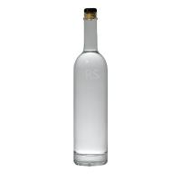 China Clear 750ml Glass Bottle for Round Drinks Whisky Champagne Spirit 500ml Capacity for sale