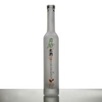 China 375ml 500ml Frosted Glass Bottle with Label Printing and Free Sample Offered for sale