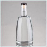 China Clear Empty Hot Stamping Super Flint Glass Liquor Bottles with Cork 75cl Capacity 750ml for sale