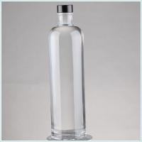 China Clear Empty Hot Stamping Super Flint Glass Liquor Bottles with Cork 75cl Capacity 750ml for sale