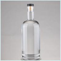 China Clear Empty Hot Stamping Super Flint Glass Liquor Bottles with Cork 75cl Capacity 750ml for sale