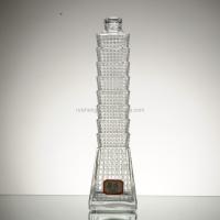 China Tower Shaped Printing Logo Spirits in Clear Glass Bottle Elevate Your Branding Gam for sale