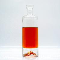 China Super Flint Glass Material Frosted Empty Liquor Wine Glass Bottles 200ml 375ml 750ml for sale