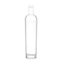 China Transparent or Custom Glass Brandy Bottle 750ml Liquor/Wine Decanter with Carved Design for sale