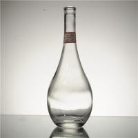 China Deep Process Hot Stamping Glass Bottle for Wine in Water Drop Shape for sale
