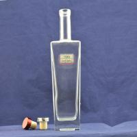 China Glass Whiskey Bottle Clear Super Flint 375ml 500ml Square Dry Gin Vodka Wine Bottle for sale