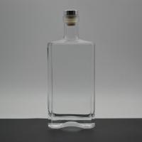 China Glass Whiskey Bottle Clear Super Flint 375ml 500ml Square Dry Gin Vodka Wine Bottle for sale