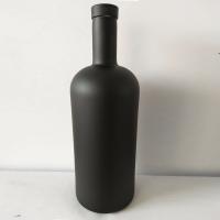 China Matte Black Liquor Gin Vodka Brandy Glass Wine Bottle 500ml 750ml 700ml for sale