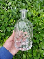 China 500ml Super Flint Material Clear White Glass Bottle for Vodka Whiskey Gin for sale