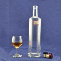 China Alcohol Glass Bottle with Cork Stoppers 1 Liter Capacity Super Flint Material for sale