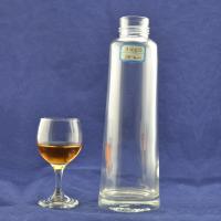 China Alcohol Glass Bottle with Cork Stoppers 1 Liter Capacity Super Flint Material for sale