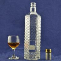 China Alcohol Glass Bottle with Cork Stoppers 1 Liter Capacity Super Flint Material for sale