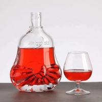 China Transparent Fancy Unique Shaped Wine Glass Bottle with Cap 750ml SGS Certified for sale