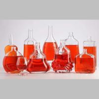 China Transparent Fancy Unique Shaped Wine Glass Bottle with Cap 750ml SGS Certified for sale
