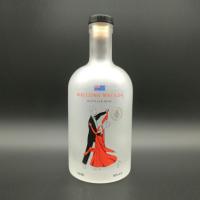 China Tequila Custom Empty Tall Round Glass Boston Gin Bottle with Cork/Caps for sale