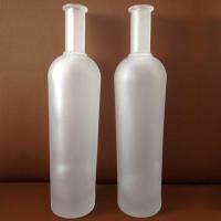 China 500ml Custom Screen Printing Frosted Crown Royal Whisky Vodka Gin Glass Bottles with Cork for sale