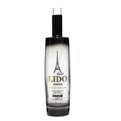 China 750ml Industrial Beverage Glass Liquor Bottle with Color Spray Surface and Decal for sale