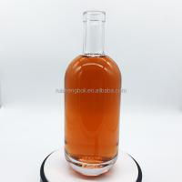 China Super Flint 700ml Spirit Glass Vodka Bottle with Cork OEM/ODM Acceptable Customizable for sale