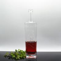 China Frosted 750ml Glass Bottle for Liquor Brandy Whiskey Vodka Gin Rum Square Shape CNF for sale