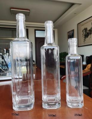 China Decal Surface and Cork Sealing Type 375Ml 500Ml 700Ml 750Ml 70Cl Frosted Glass Bottles for sale