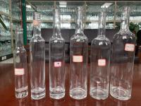China 1L Fancy Clear Glass Vodka Bottle with Frost Surface Handling and Other Deep Process for sale