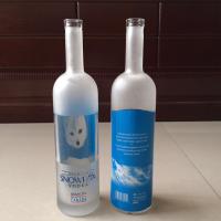 China 1L Fancy Clear Glass Vodka Bottle with Frost Surface Handling and Other Deep Process for sale