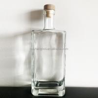 China Blue Black Label Whisky Juice Sauce Oil Tequila Alcohol Round Glass Bottle Capacity 375ml/700ml/750ml for sale