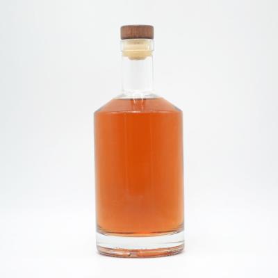 China 750ml Whisky Empty Extra Flint Vodka Round Glass Bottle for Beverage for sale