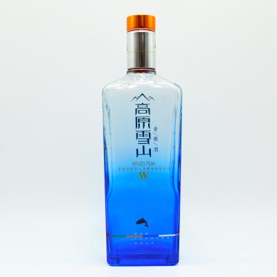 China Super Flint Glass Transparent 1000ml 200ml Black Champagne Bulk Liquor and Alcoholic Beverage Wine Gin 250ml 750ml Square Glass Bottle for sale