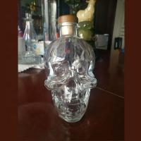 China Decal 1000ml Surface Handling Skull Glass Bottle for Spirit Bong for sale